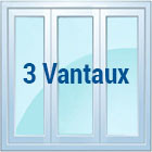 Porte balcon PVC sur mesure 3 vantaux